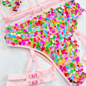 Chi Chi Rave Bodysuit, Rave Bodysuit, Festival Set, Strechy Sequin ...