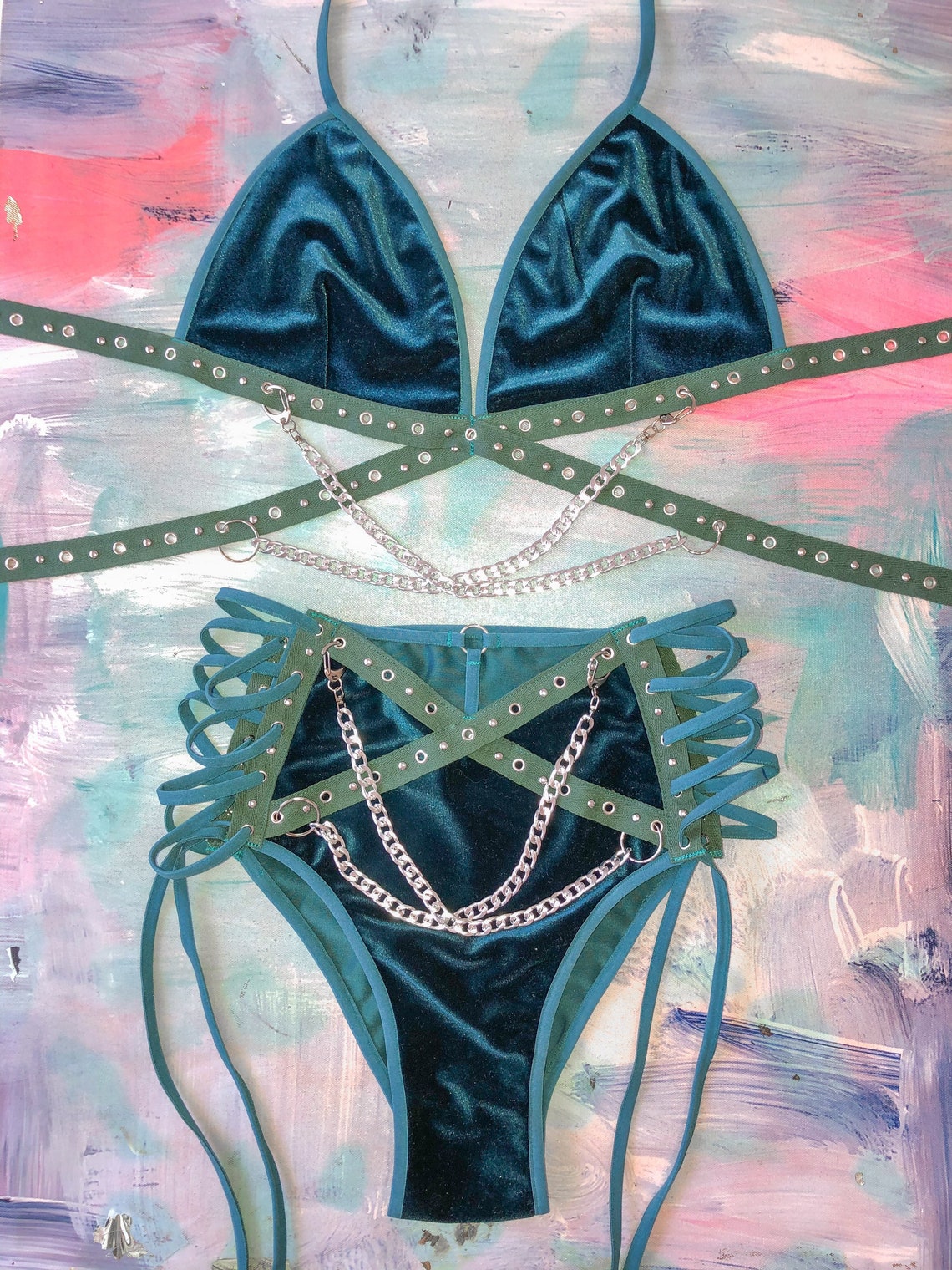 The Grinch Set 2 Piece Set Festival Set Velvet Set Dark - Etsy