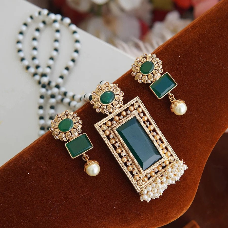 Pendant Locket Mala Set/ Indian Pakistani Necklace Set/ - Etsy