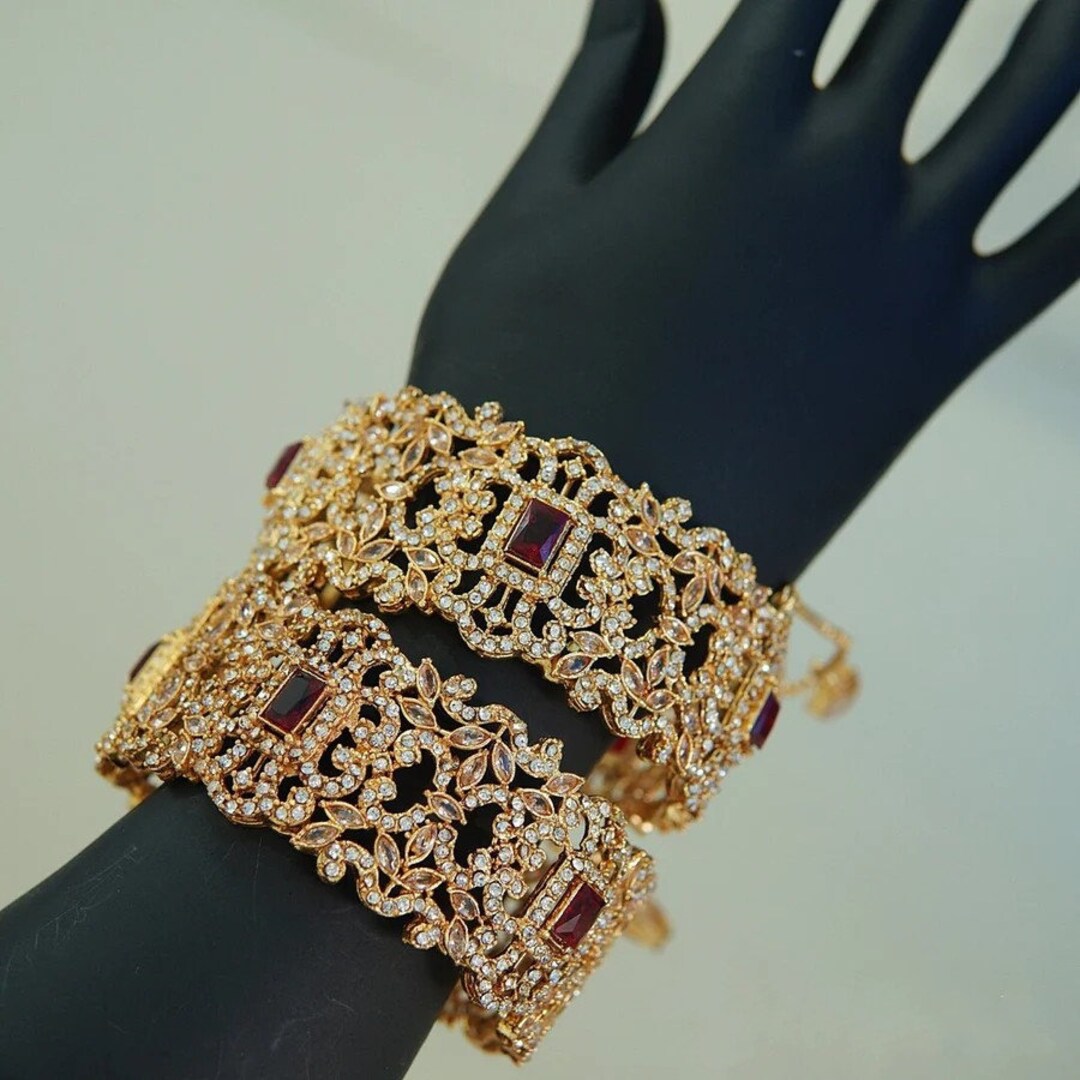 Bridal Kara Bangles Pair/ Dulhan K Kangan/ Indian Pakistani - Etsy