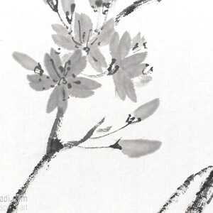 Sakura Cherry Blossom Sumi-e Painting: Japanese Haiku Art - Etsy