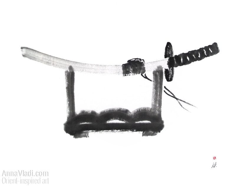 Bushido Calligraphy Katana Samurai Sword Painting: the Way of - Etsy