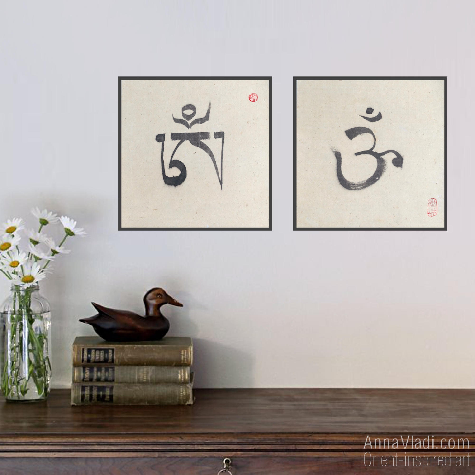 Tibetan Om Calligraphy
