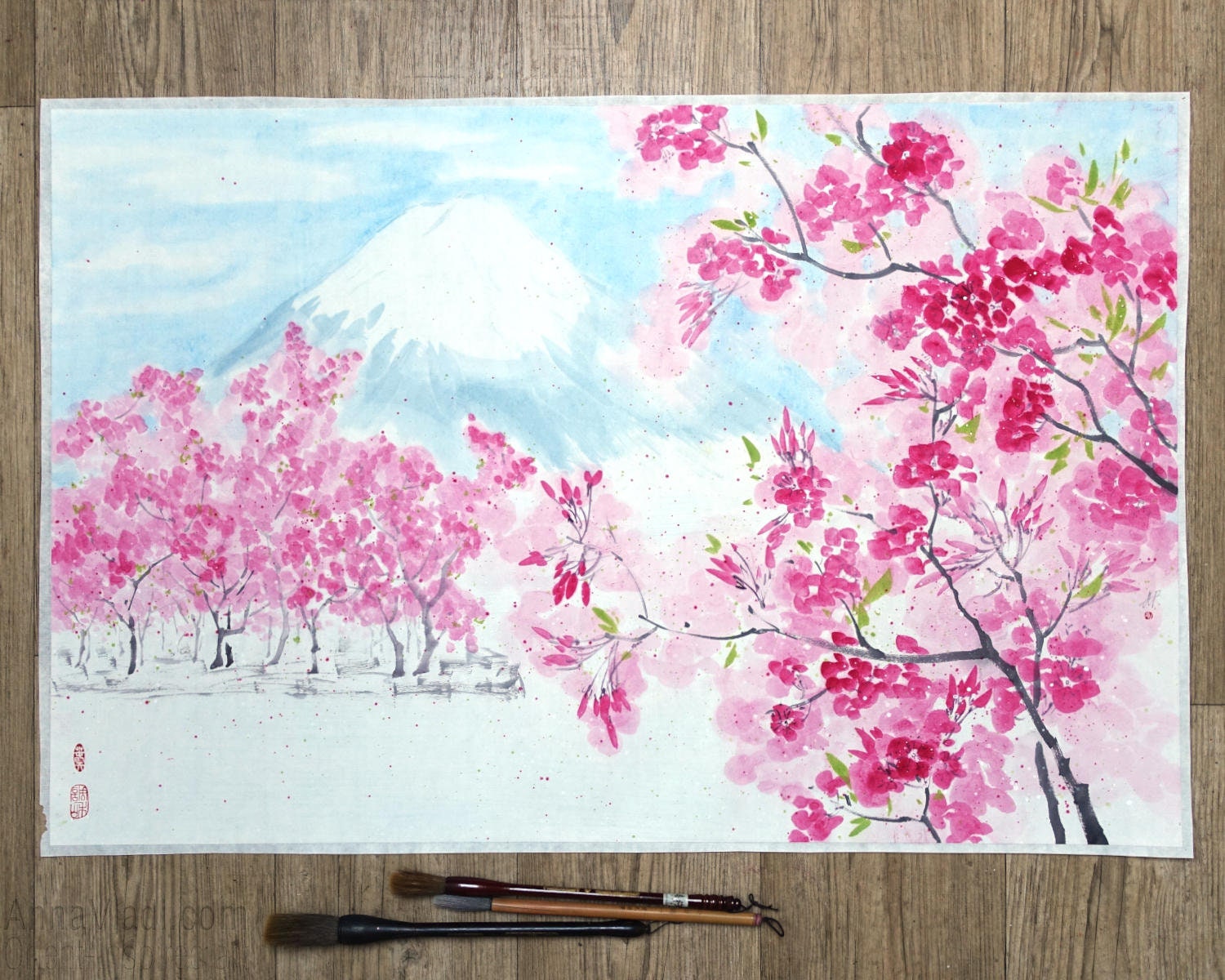 Famous Japanese Art Cherry Blossoms