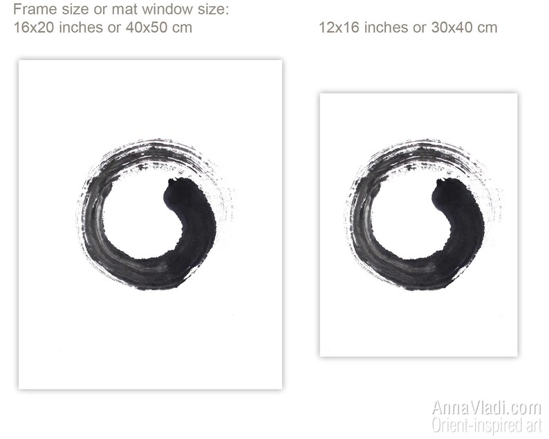 Enso Zen Circle brush stroke print poster of my original | Etsy
