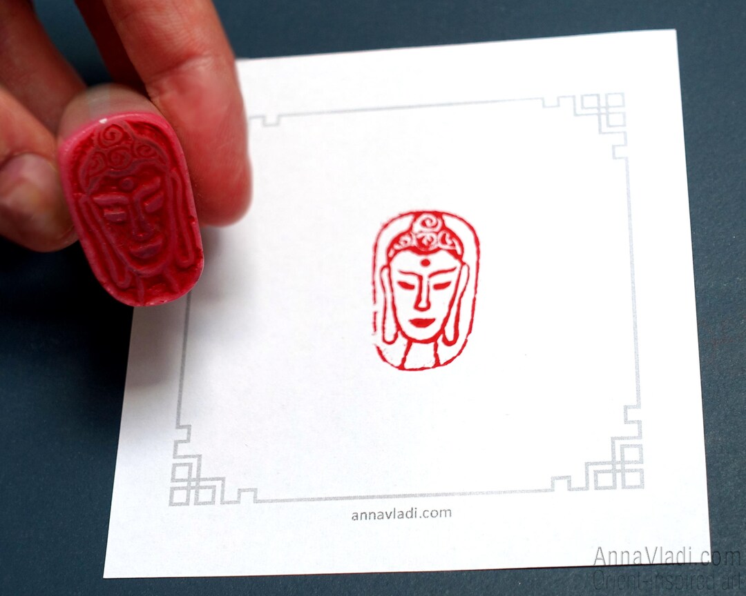 Buddha — Red Oriental Seal in Old Style Known as Inkan or Hanko, Feng ...