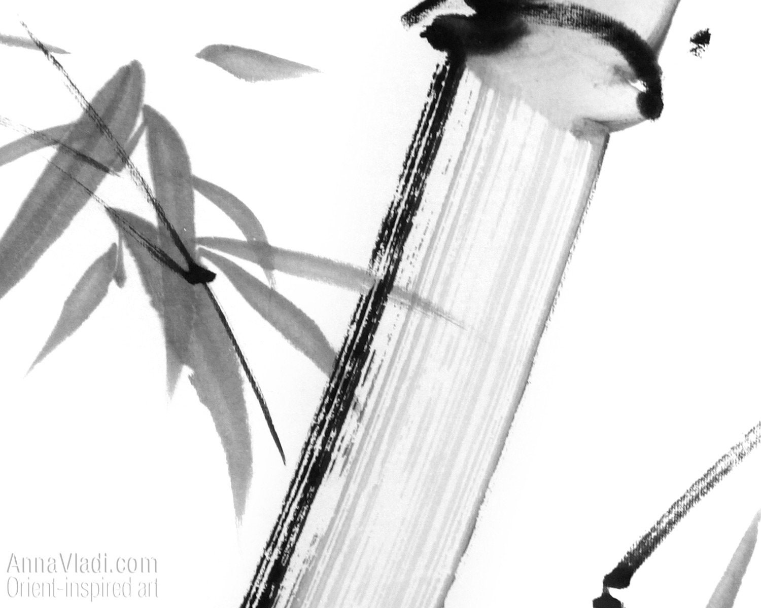 Japanese Bamboo LARGE Original Painting in Ink on Rice - Etsy
