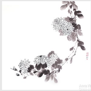 The Four Noble: Orchid Bamboo Chrysanthemum Plum Blossom — Set of 4 ...