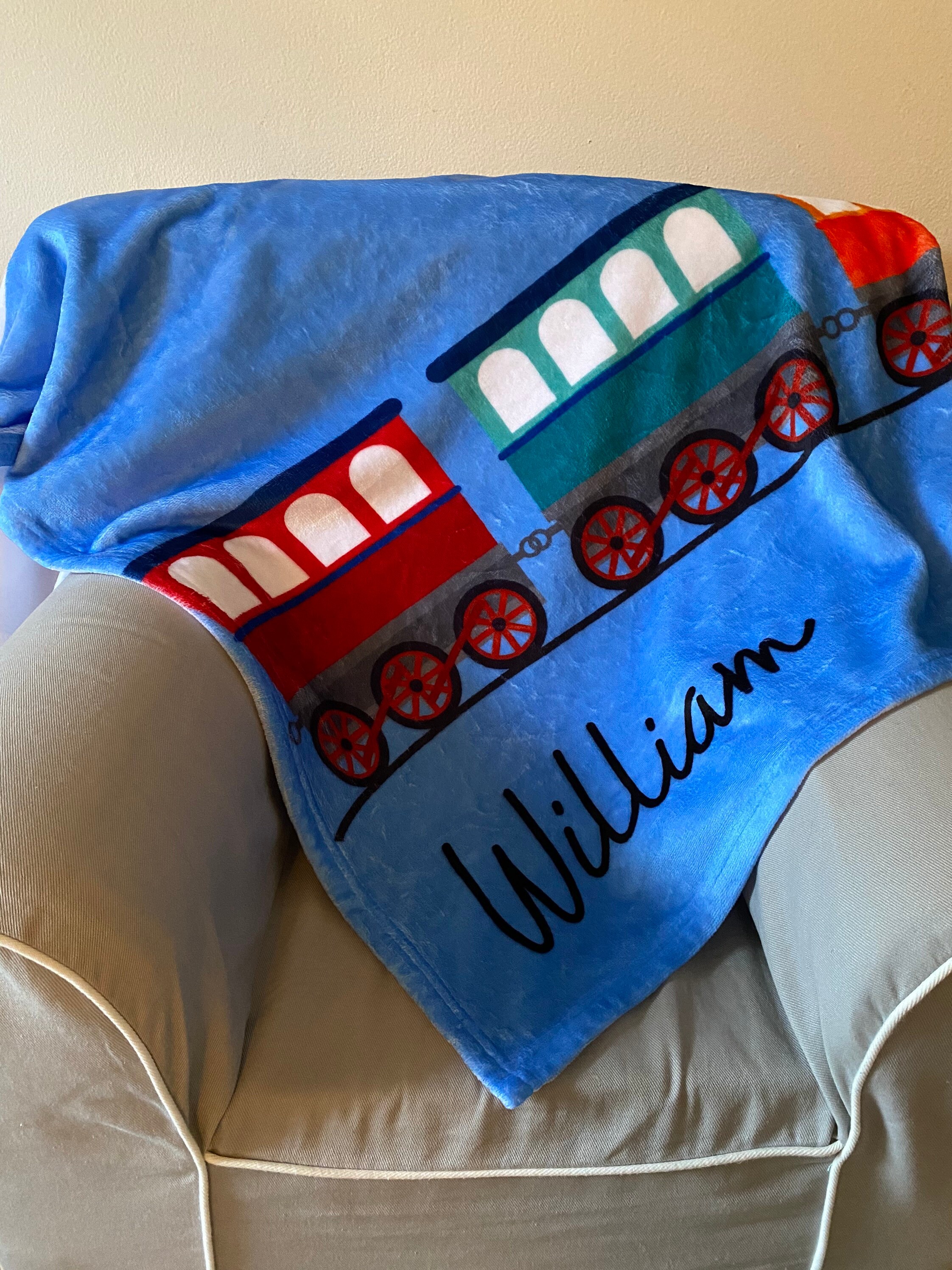 Personalized Train Throw Blanket 50 X 60 Kids Train Blanket - Etsy
