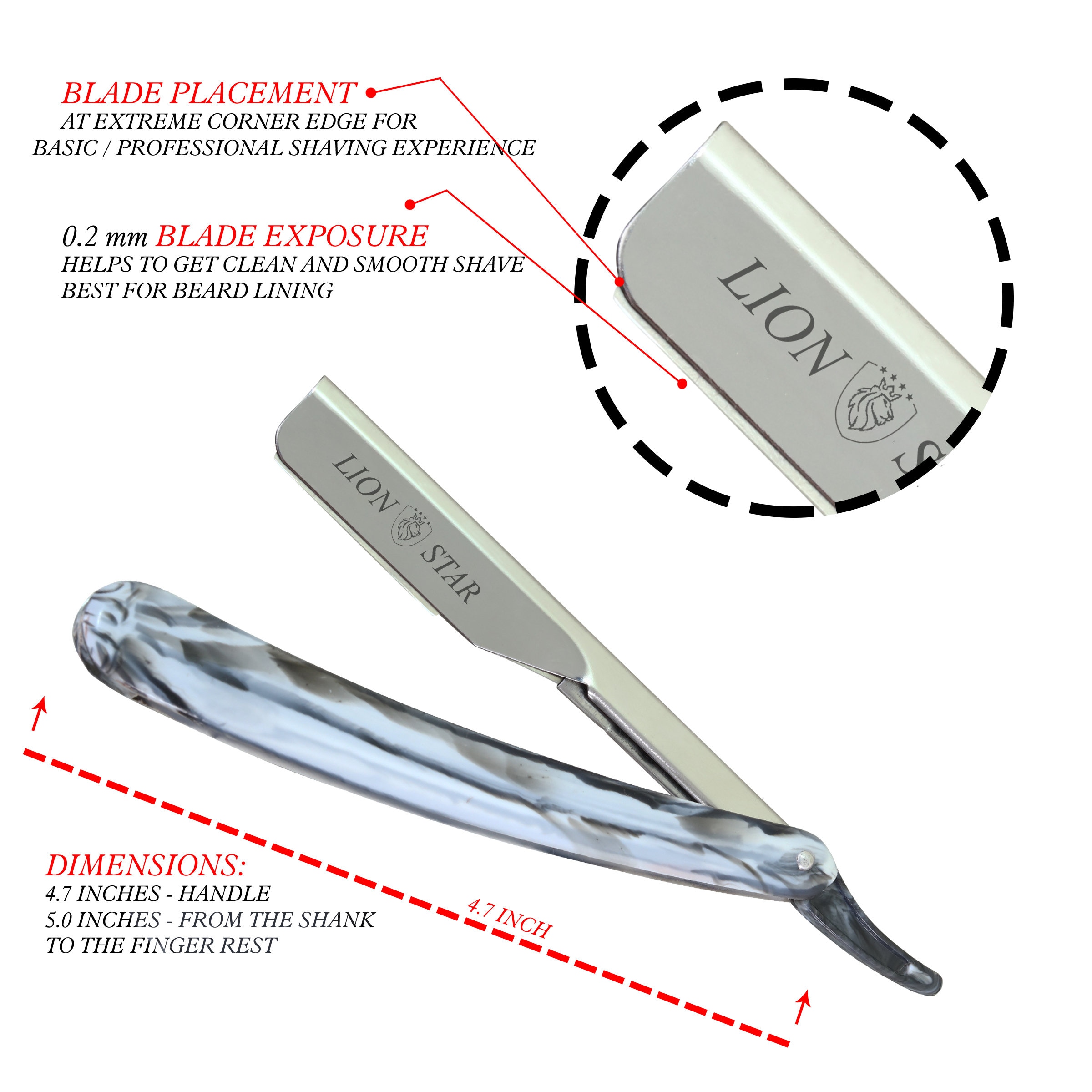 Professional Barber Salon Straight Edge Shaving Razor Shavette Slide ...