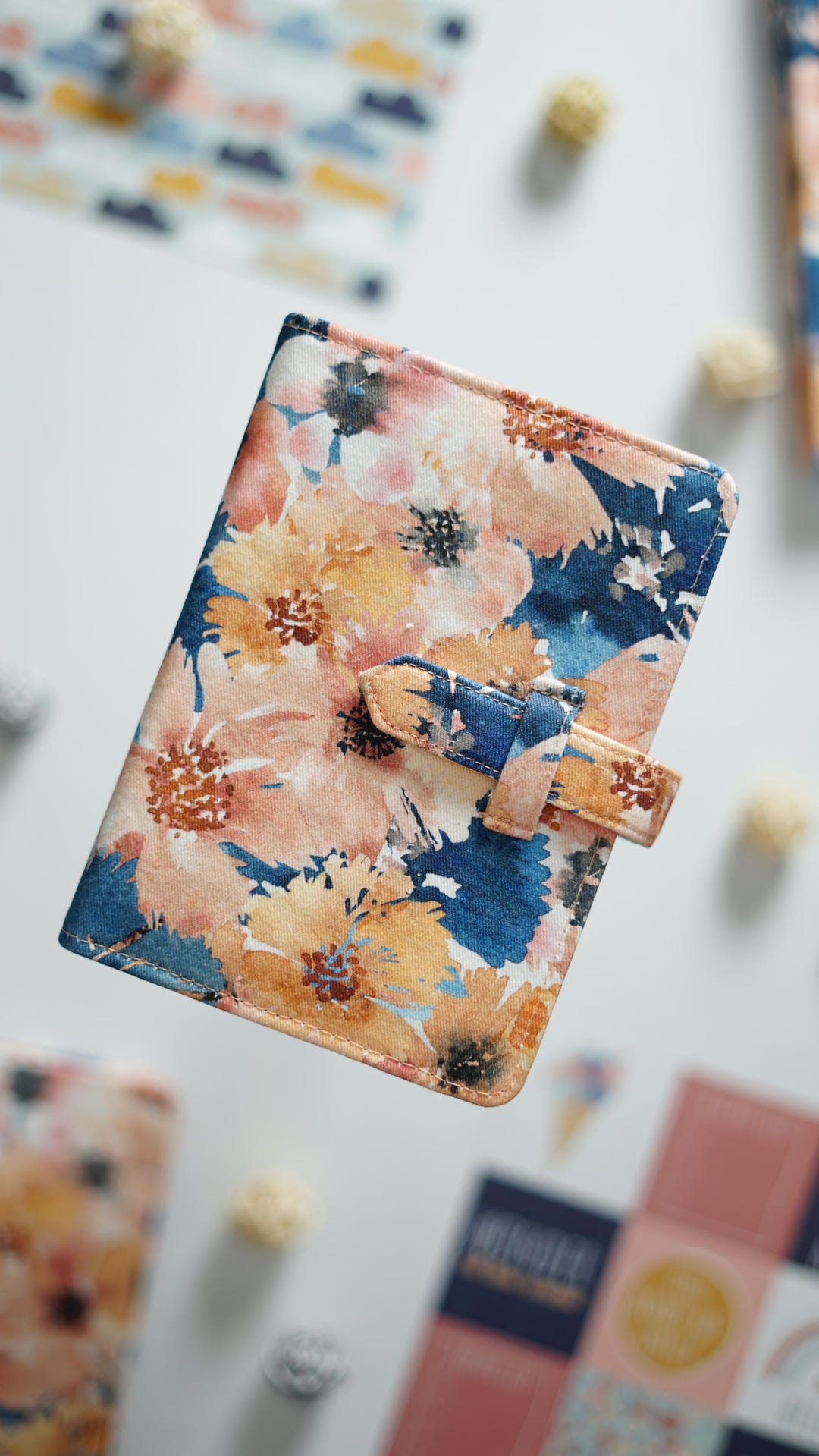 A6 Notebook Cover, Boho Fabric Notebook Cover, Watercolor Notebook Case ...