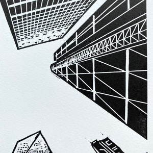 London Linocut Print | St Mary Axe City of London | Lino Relief Print ...