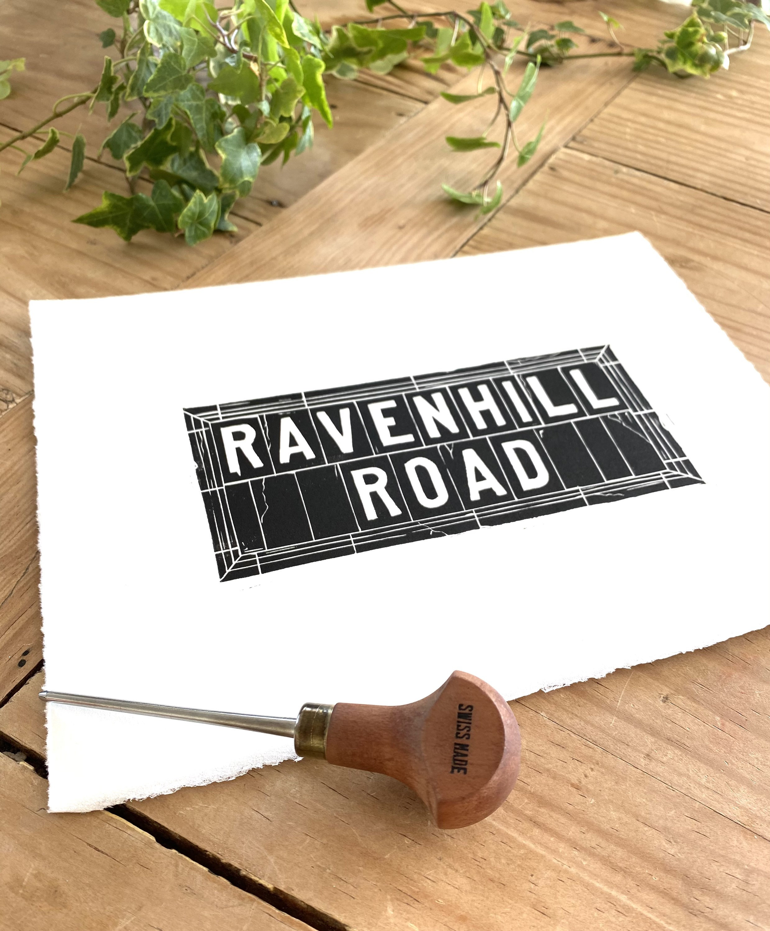 Belfast Street Sign Lino Print Ravenhill Road, linograbado de Irlanda ...