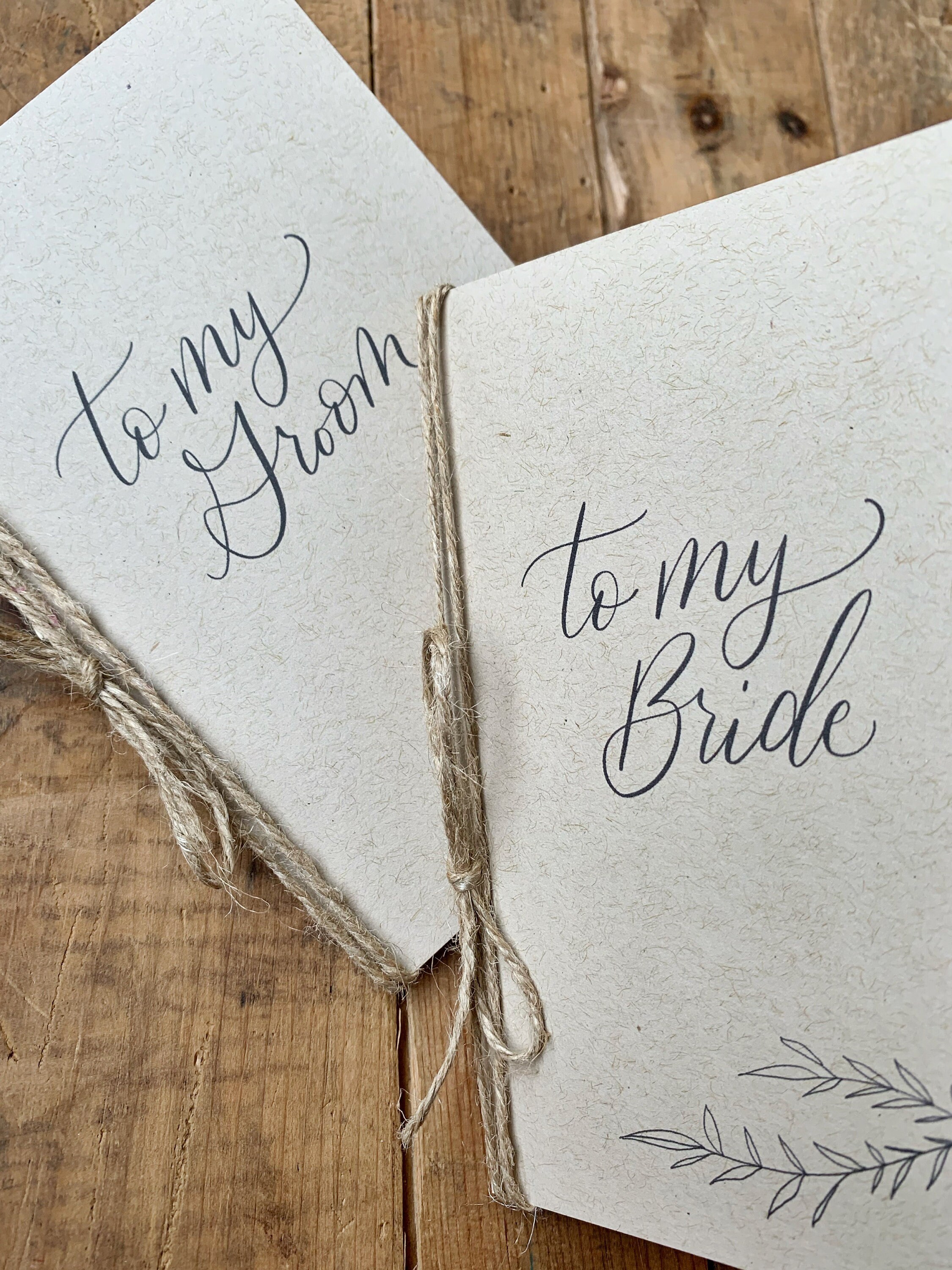 Bride and Groom Vow Cards Vow Card Keepsakes Bride and - Etsy