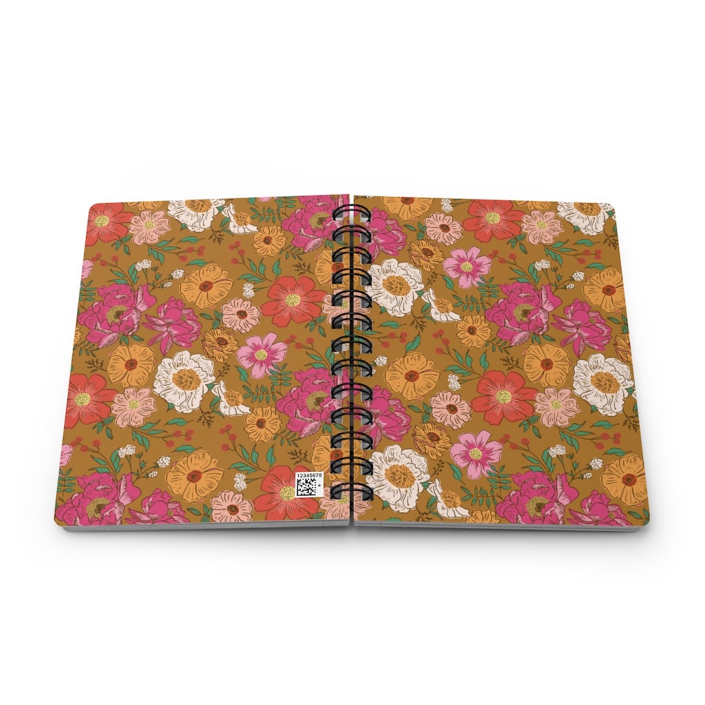 Floral Cover Spiral Bound Journal Notebook Wire Bound | Etsy
