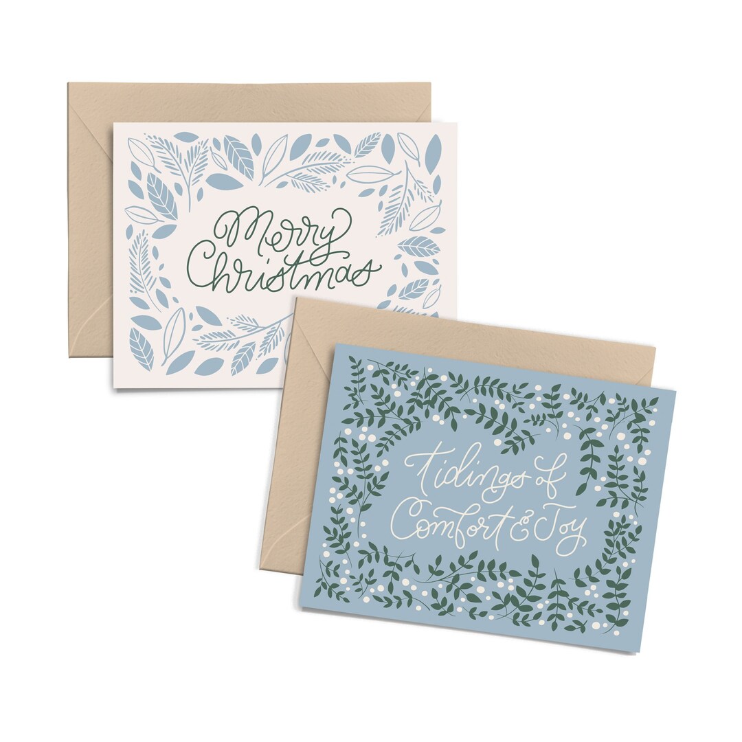 Comfort & Joy Christmas Card | Christmas Greeting Cards | Blank Note ...
