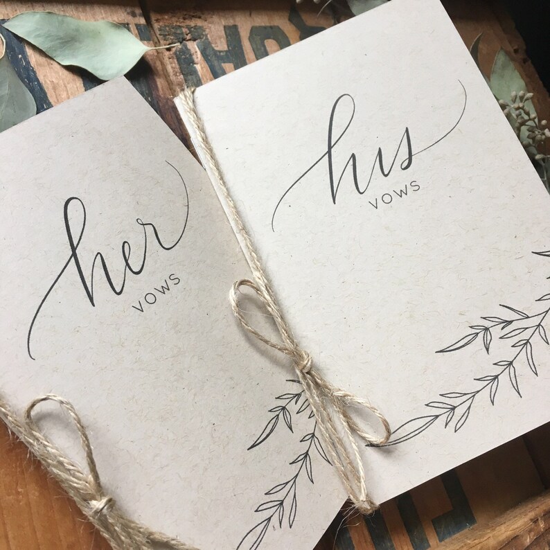 His and Her Vow Cards Vow Card Keepsakes Bride and Groom - Etsy