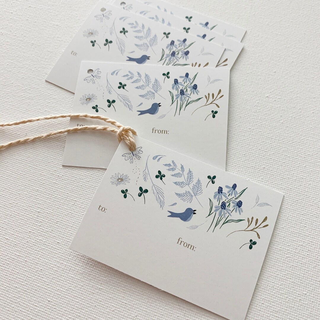 Cottage-core Gift Tag Set, Holiday New Year Gift Tag, Pretty Gift Tag ...