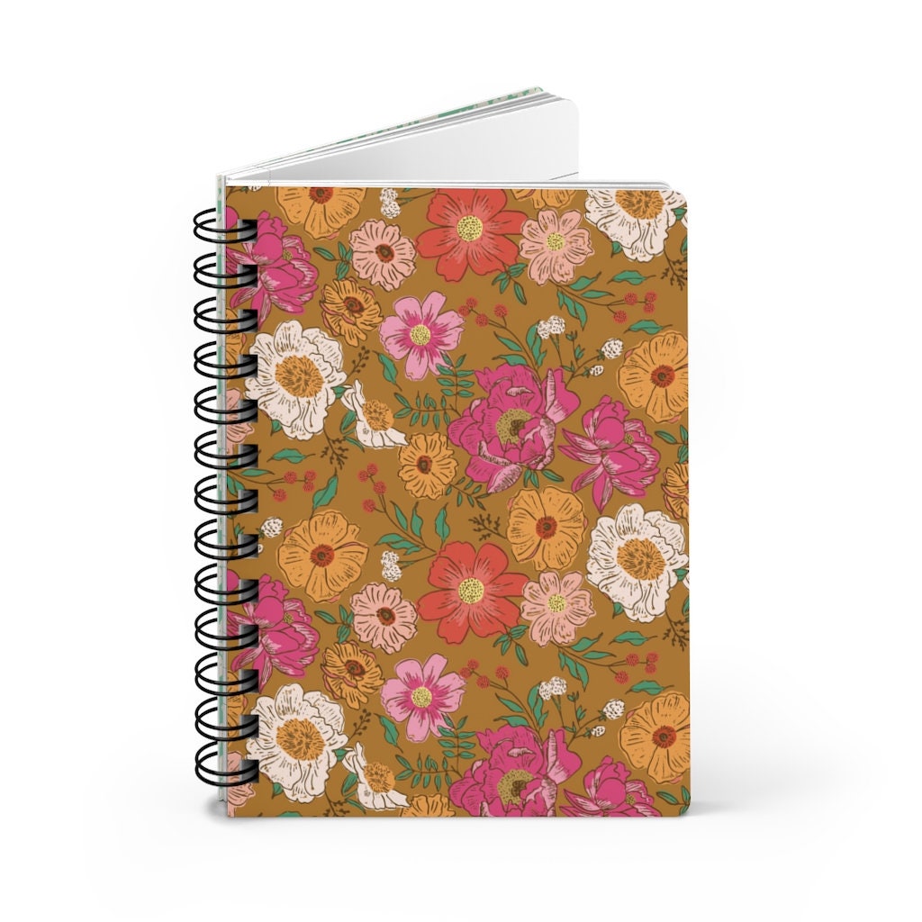 Floral Cover Spiral Bound Journal Notebook Wire Bound | Etsy