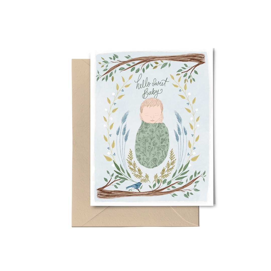 Hello Sweet Baby Card | Congratulations New Baby Greeting Card | New ...