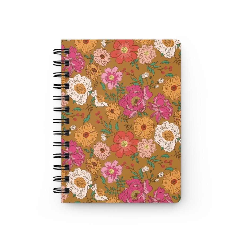 Floral Cover Spiral Bound Journal Notebook Wire Bound | Etsy