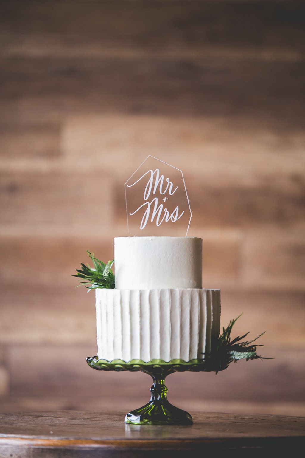 Clear Acrylic Modern Cake Topper Glass Look Cake Topper | Etsy