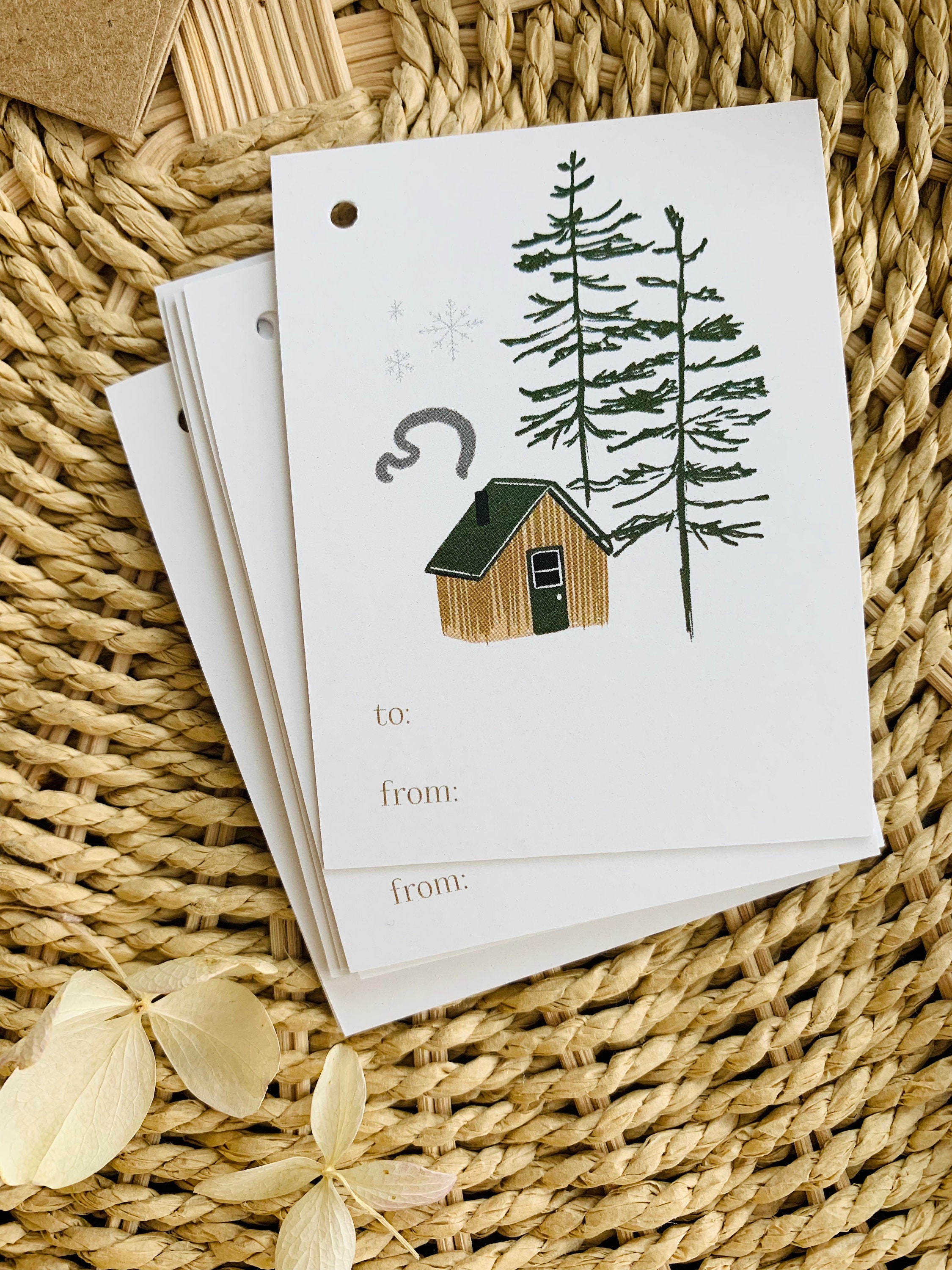 COZY CABIN Gift Tag Set Holiday Gift Tag Pretty Gift Tag Set - Etsy