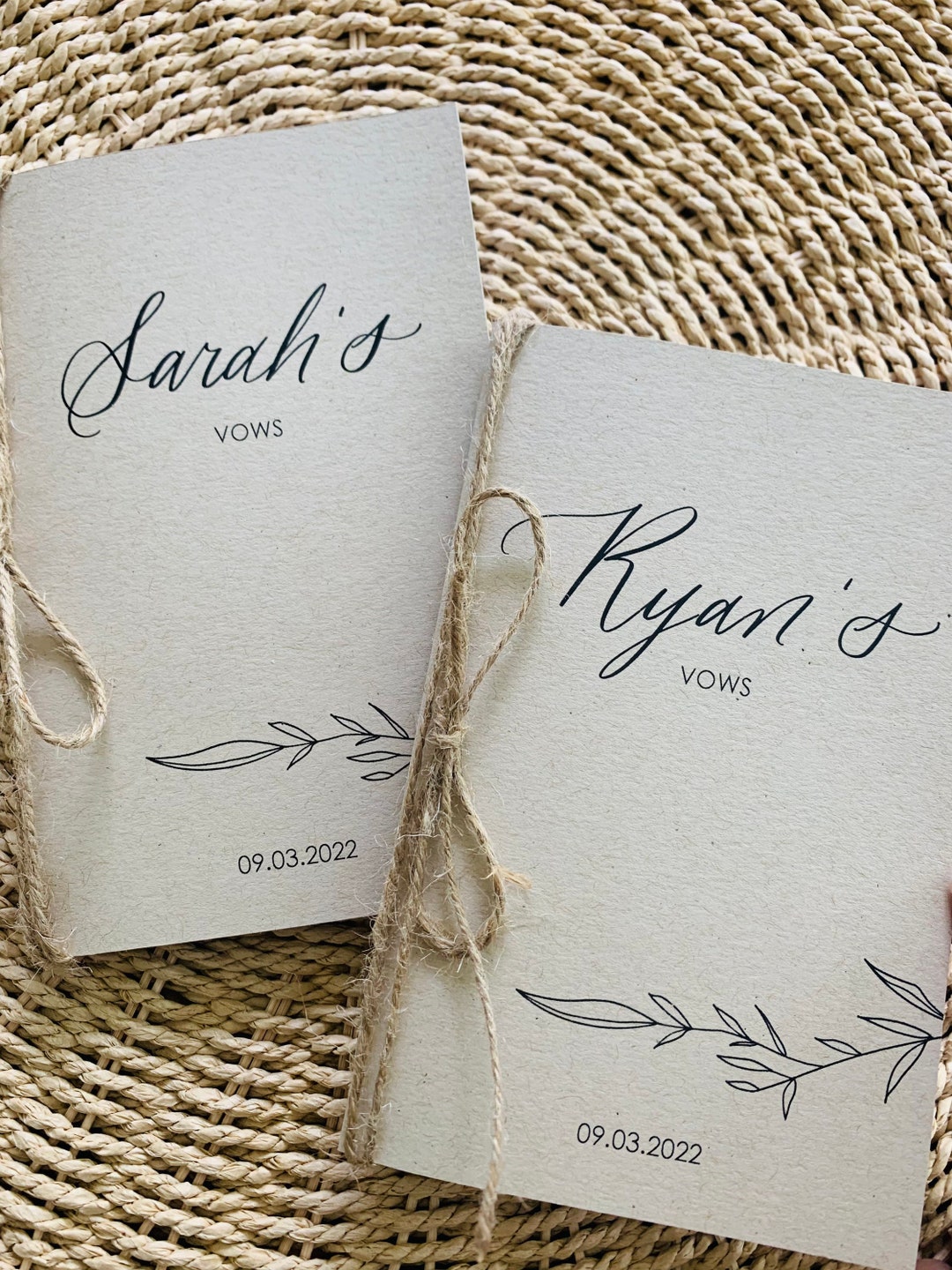 Personalized Vow Cards Custom Vow Card Keepsakes Bride and Groom Vow ...