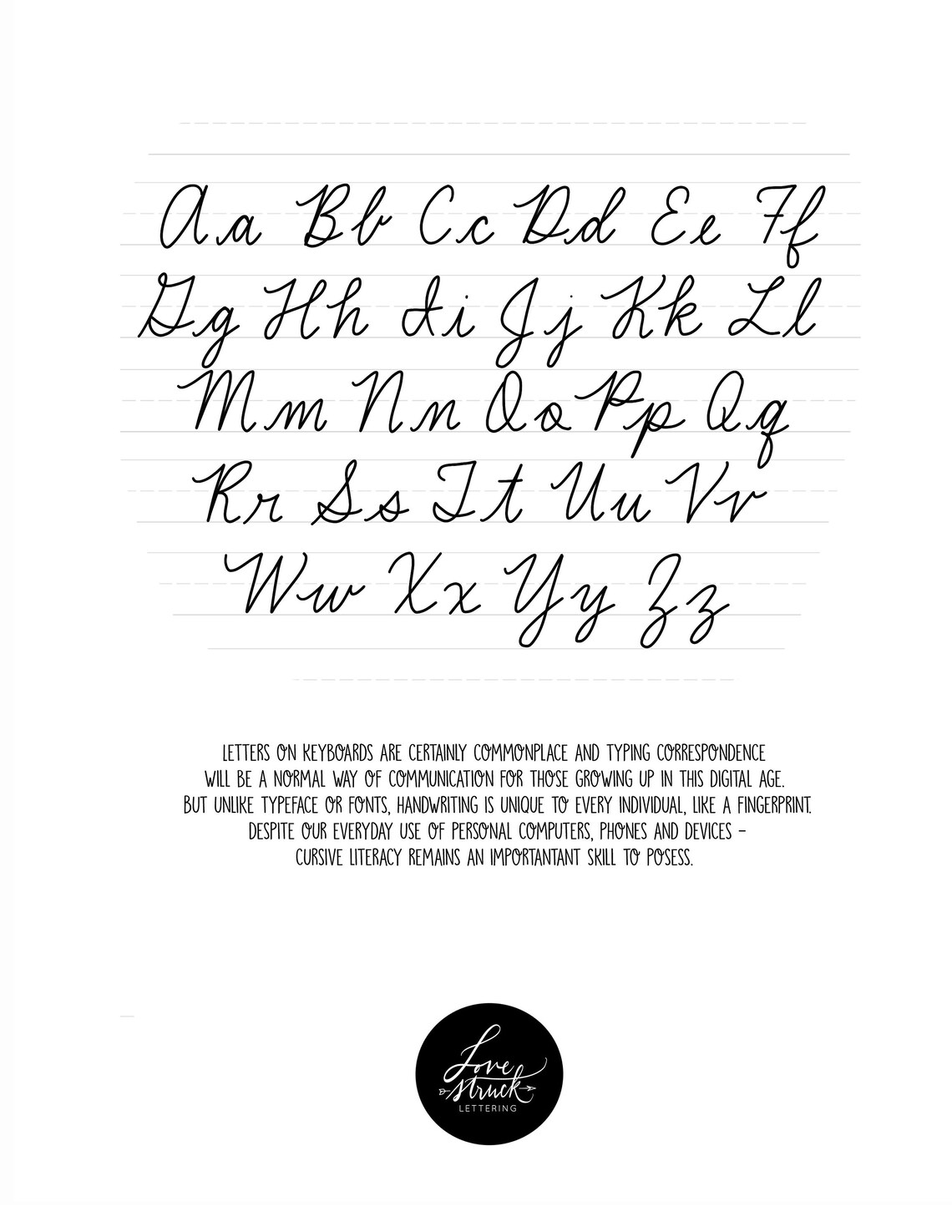 Cursive Writing Practice Worksheet Printable Workbook Script - Etsy Canada
