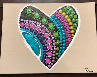 Hand painted heart | Etsy