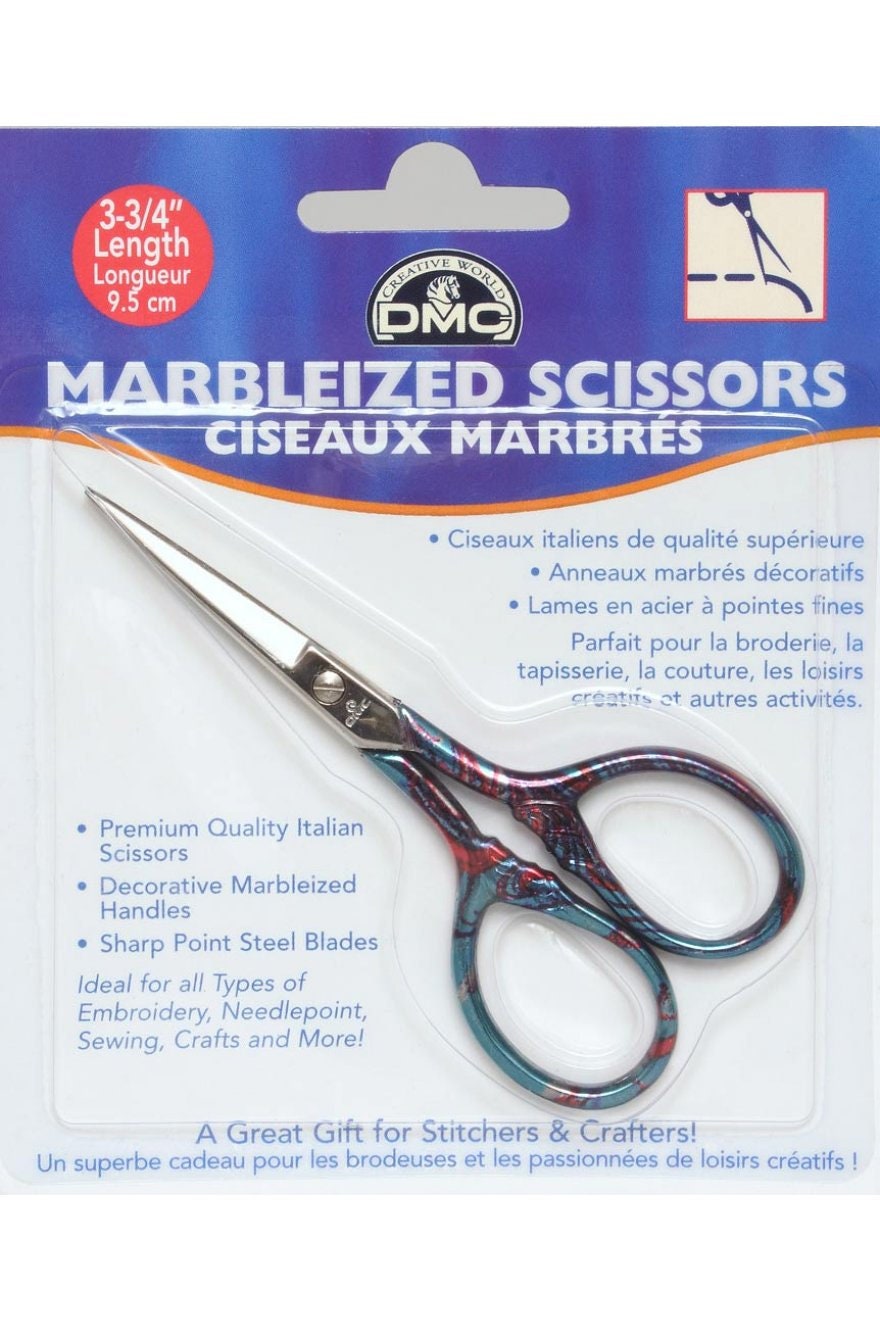 DMC Embroidery Scissors - Marbleized Purple Design - Small 3.75 Inches ...
