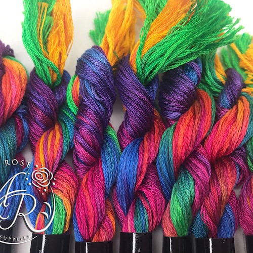 Threadworx 1149 Variegated Rainbow Embroidery Floss Rainbow | Etsy