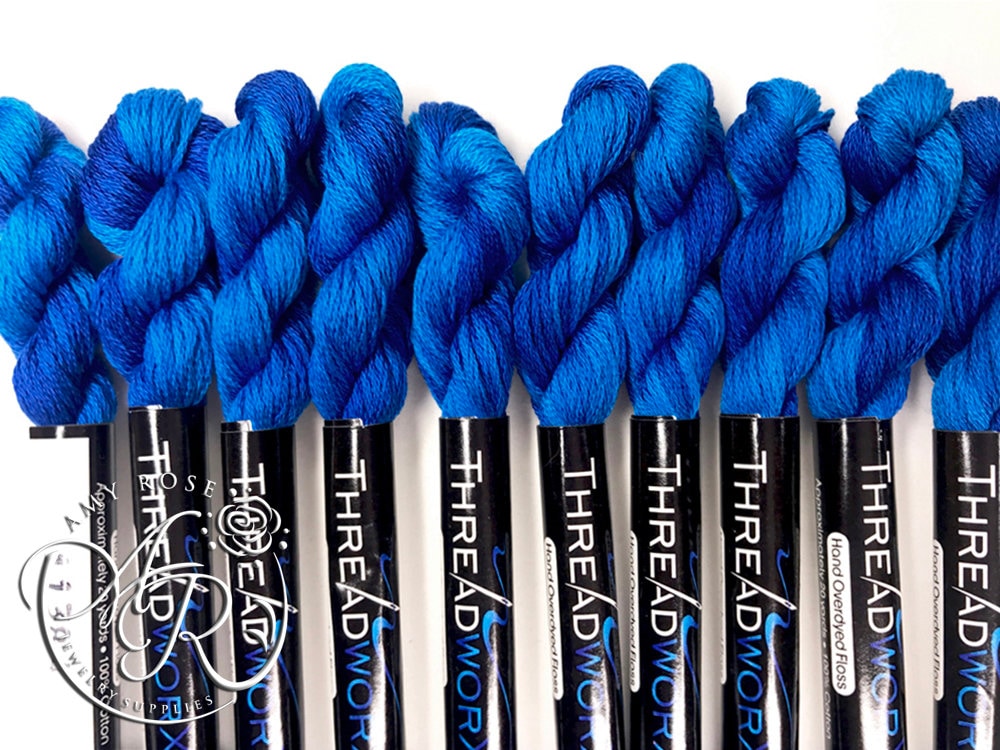 Threadworx Bikini Blue 11384 - Variegated Embroidery Floss - Etsy