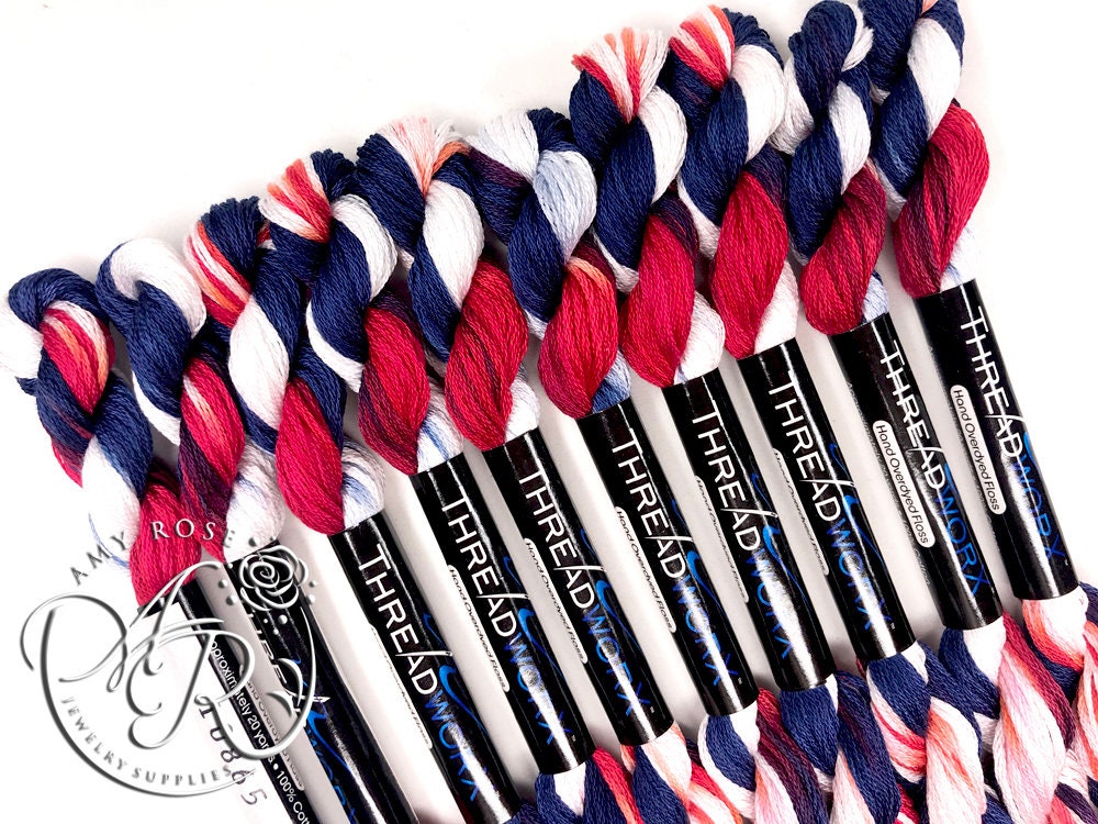 Threadworx US Flag 10865 - Variegated Embroidery Floss - Etsy