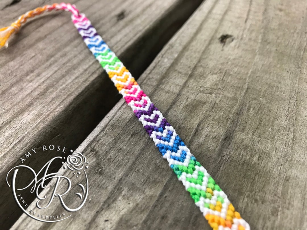 Rainbow Heart Friendship Bracelet - Adjustable - Etsy