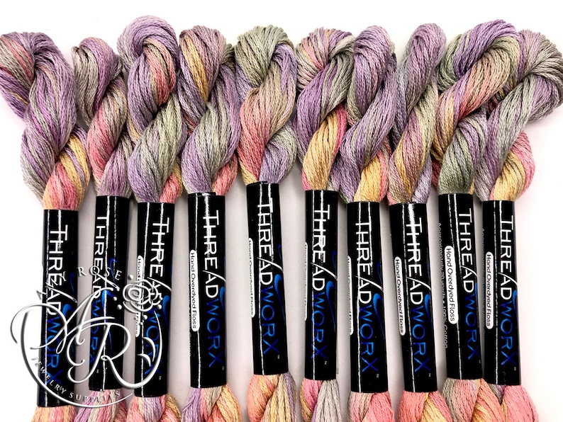 Threadworx Pastel Bouquet 1078 - Variegated Embroidery Floss - Dark ...