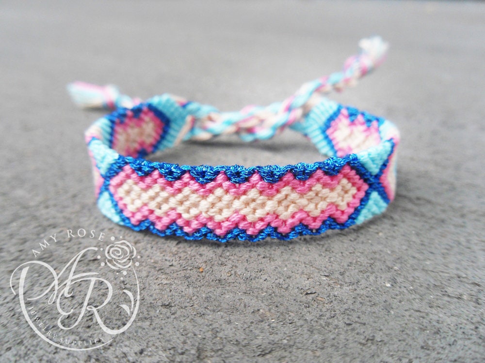 Diamond Pattern Friendship Bracelet Adjustable Sparkle | Etsy