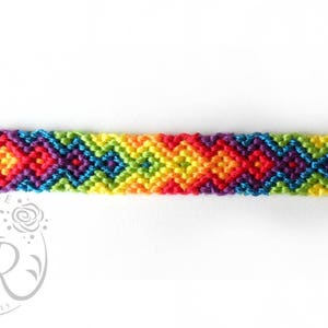Rainbow Glittery Friendship Bracelet, Arrow Pattern - Tie Bracelet or ...