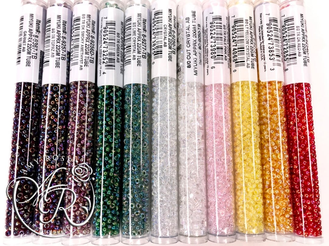 8/0 Glossy AB Seed Beads - Japanese Miyuki Glass - 22 Gram Tube ...