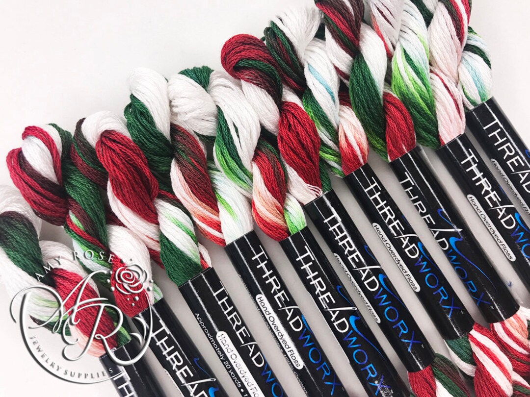 Threadworx Christmas Candy 1086 - Variegated Embroidery Floss - Etsy
