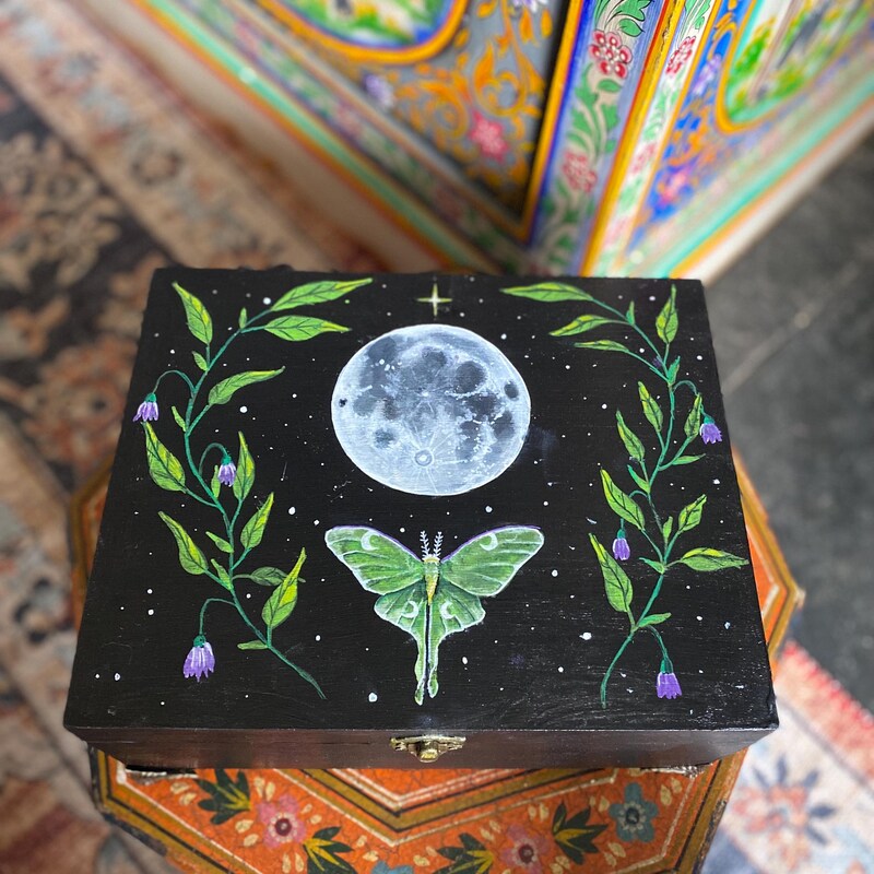 Painted Wooden Box - Etsy