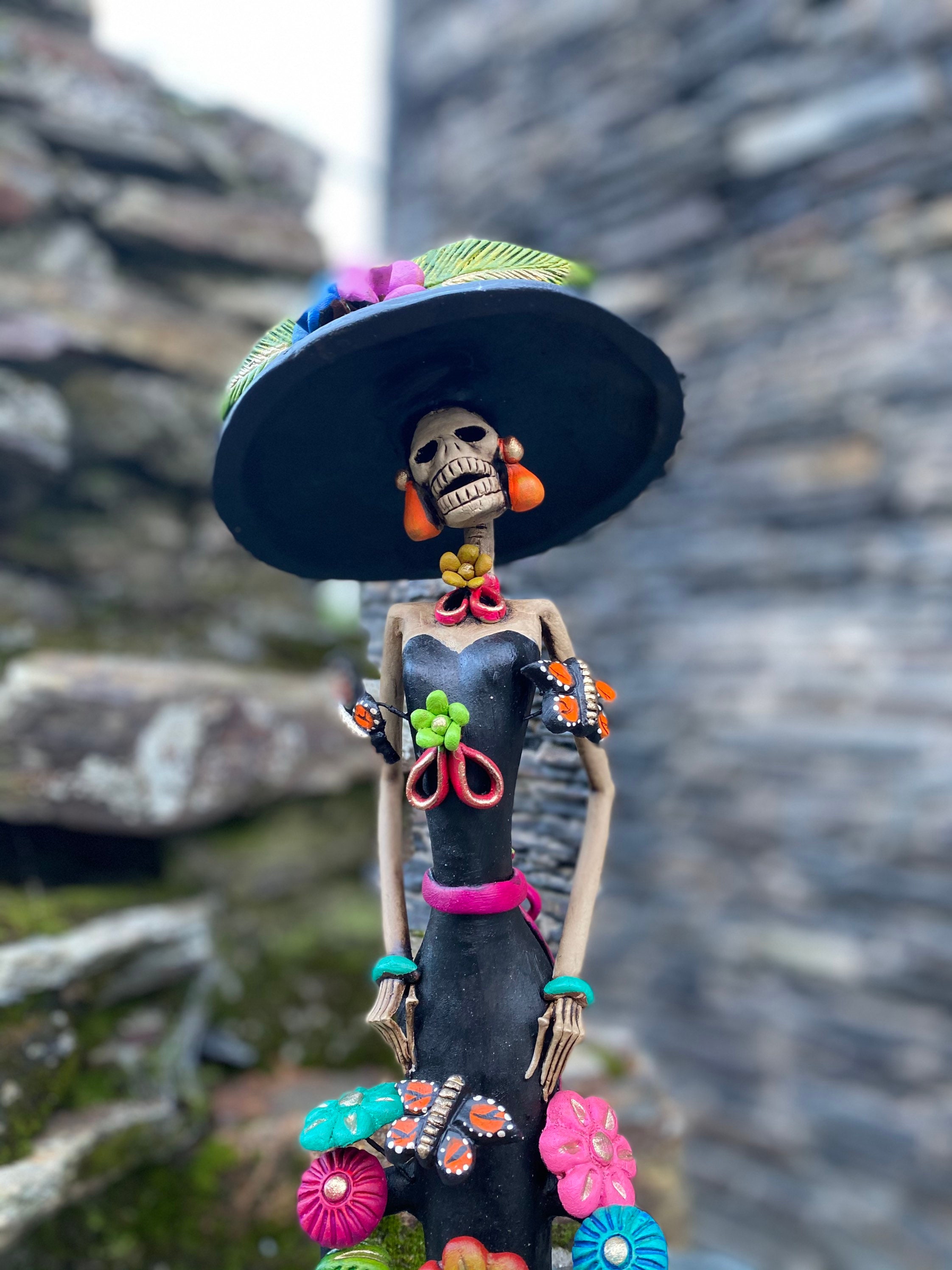 Day of the Dead Catrina Skeleton Statue Folk Art Mexican Frida - Etsy