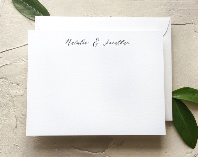 Custom Couples Notecards Featuring Modern Script, Perfect for Wedding ...