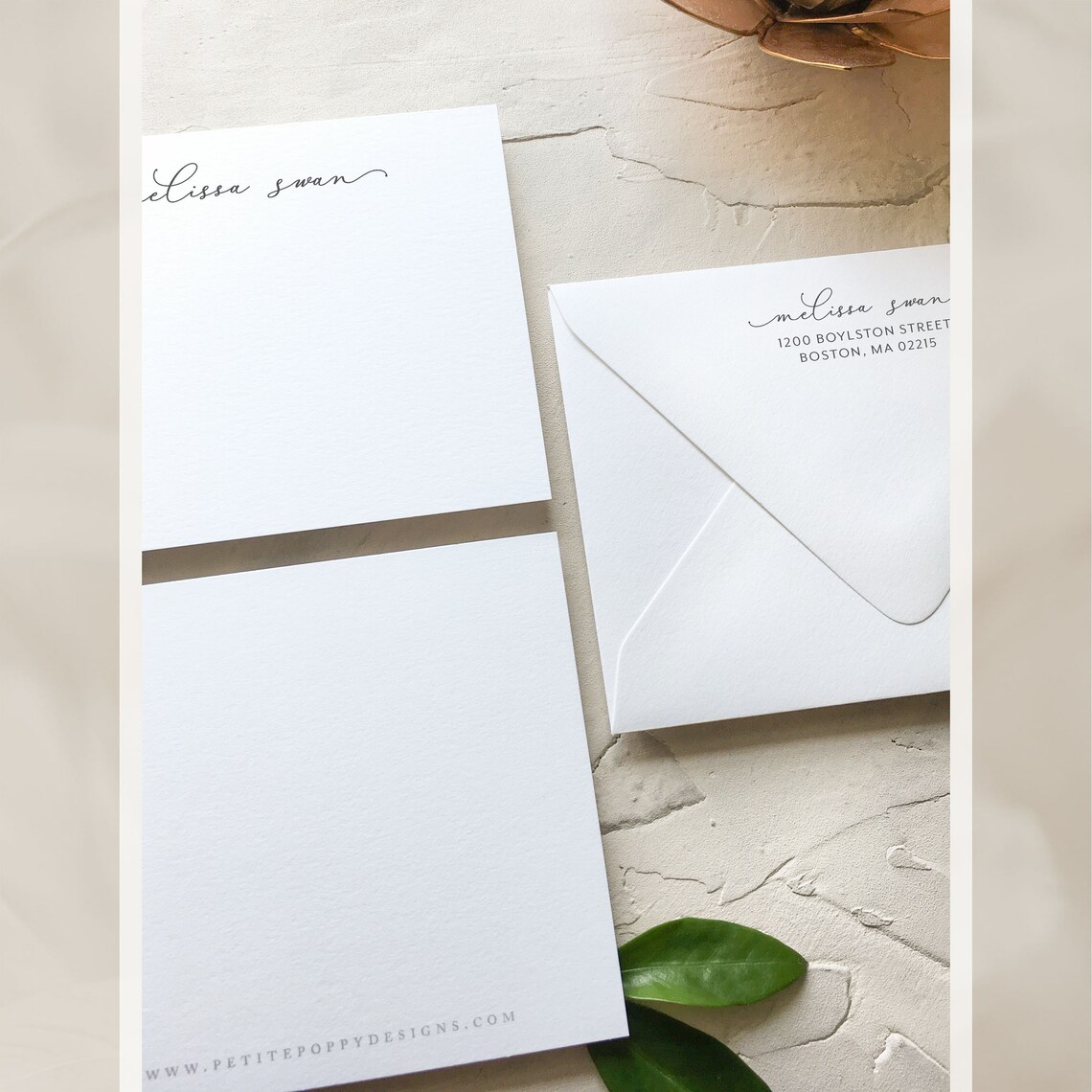 Simple Elegant Personalized Stationery Featuring a Modern - Etsy