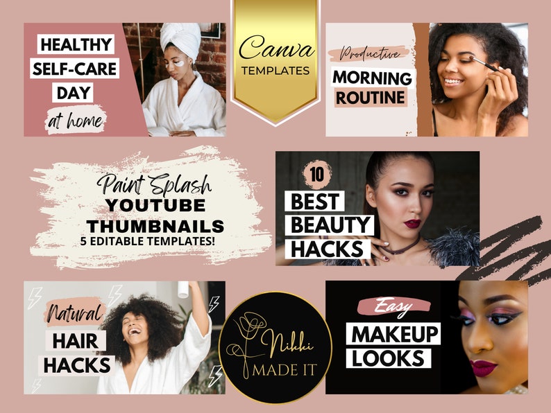 Youtube Thumbnail Templates | 5 Youtube Thumbnails | Youtube Thumbnail ...
