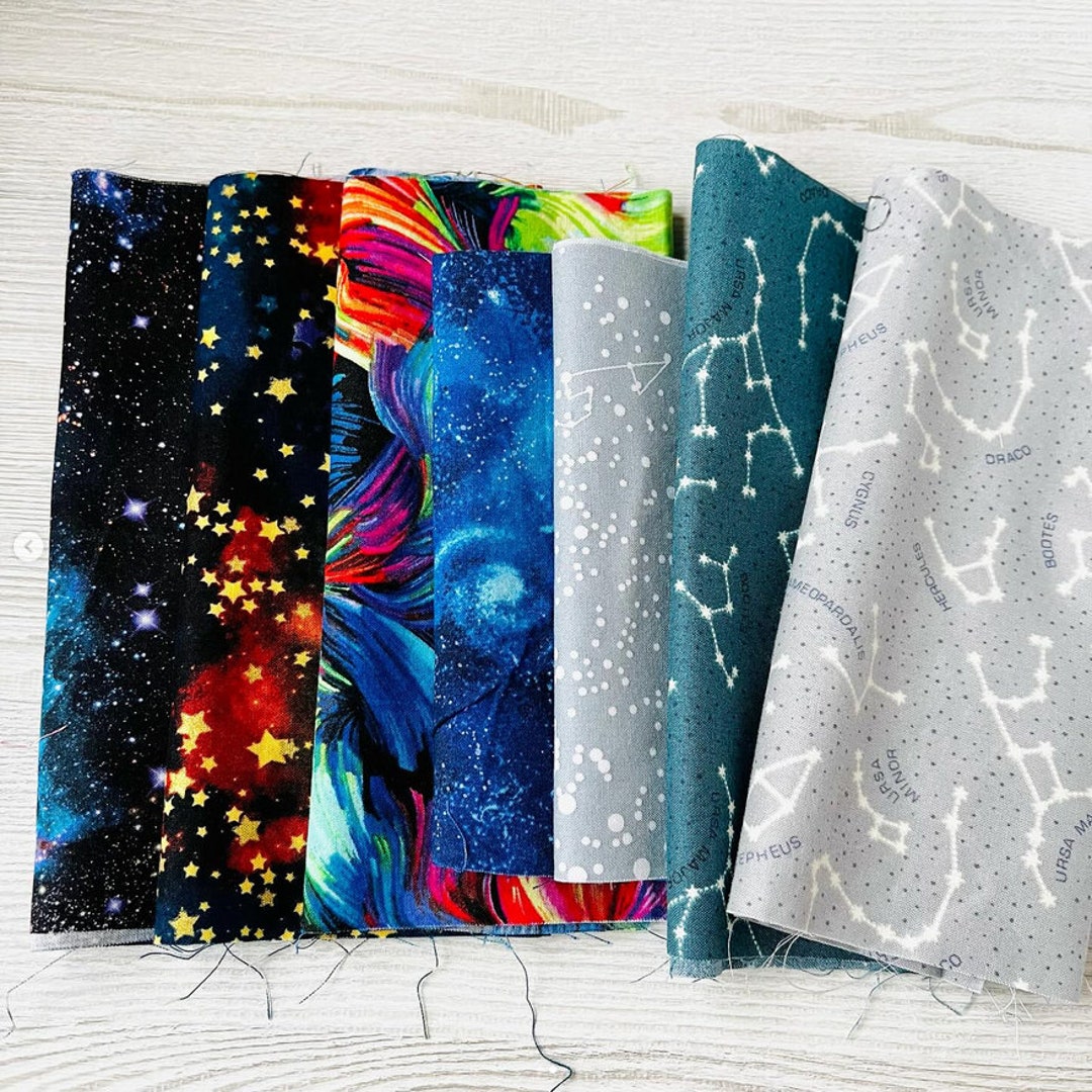 Galaxy & Space Themed Fabric Scrap Bundle 2 - 100g - Etsy