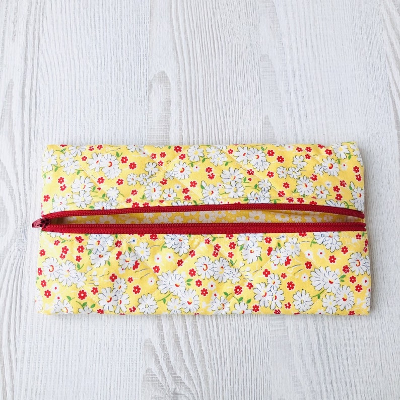 Quilted Pencil Case Zip up Pouch Organizer 1930's - Etsy