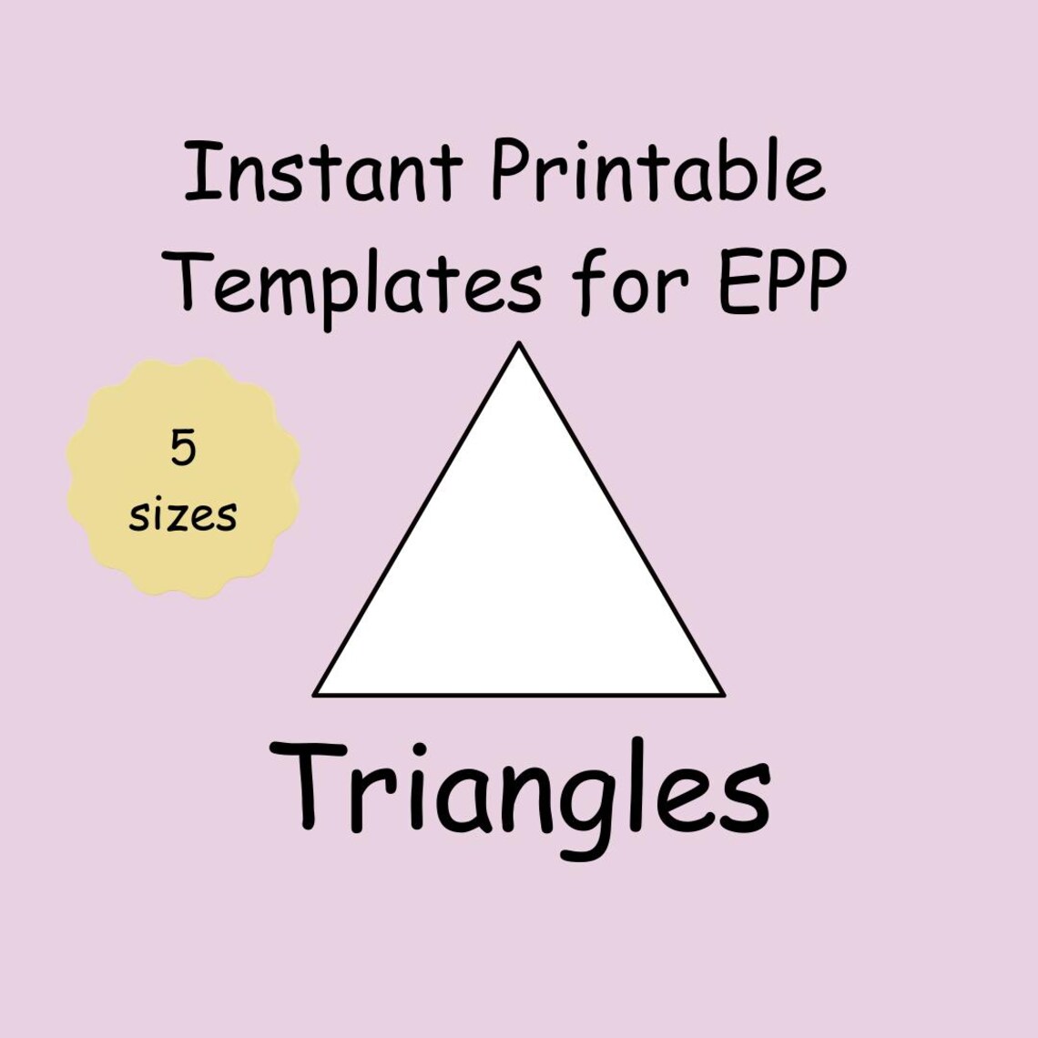 Printable Equilateral Triangle Templates for EPP - Etsy