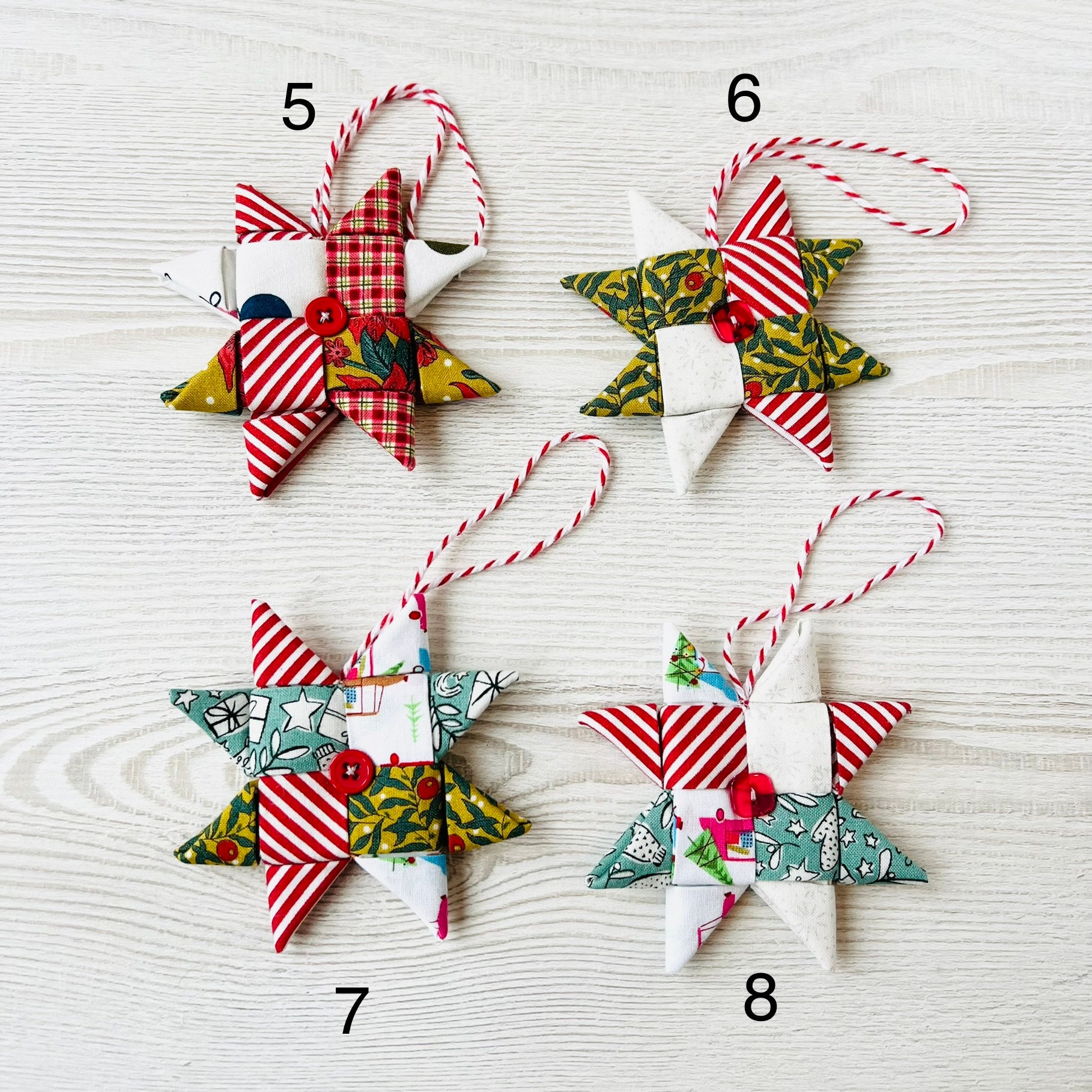 Hotch Potch Fabric Star Ornaments - Etsy UK