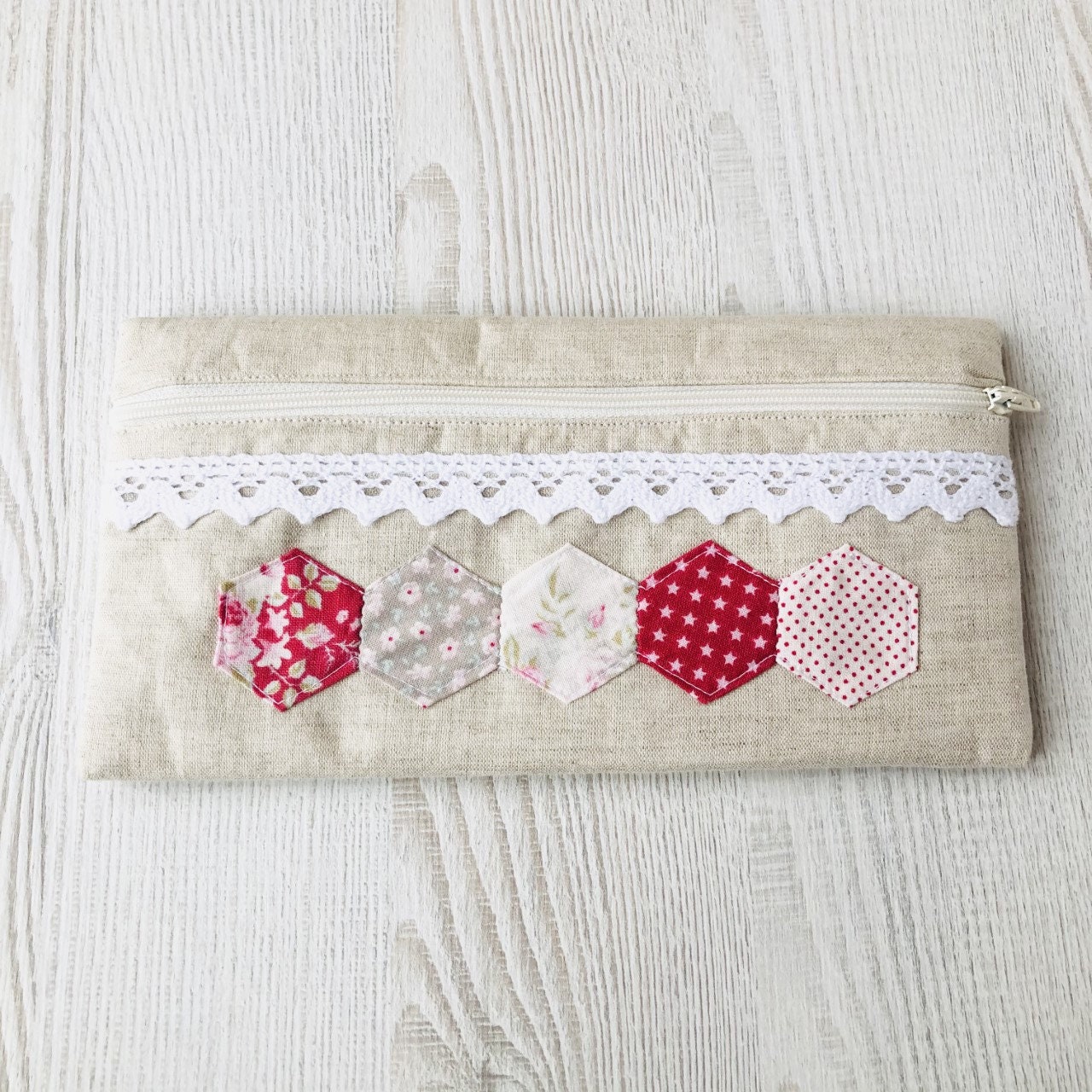 Patchwork Pencil Case Zip up Pouch Organizer - Etsy